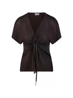 P.a.r.o.s.h Tie-waist Top - Brown