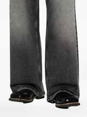SUNFLOWER Topstitching Wide-leg Jeans - Grey