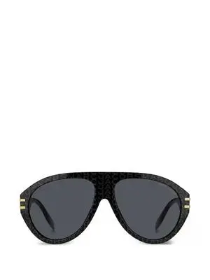 Marc Jacobs Logo-patterned Pilot Sunglasses - Black