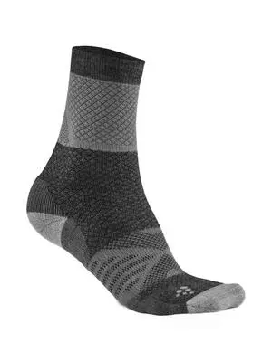 CRAFT Diamond Pattern Crew Socks - Grey