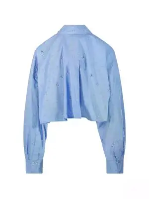 Giuseppe Di Morabito Embellished Cropped Shirt - Blue