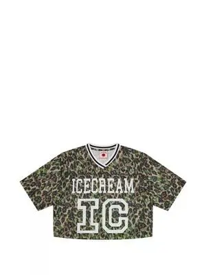 ICECREAM Camouflage V-neck T-shirt - Green