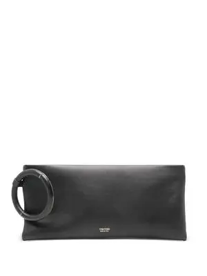 TOM FORD Leather Clutch With Ring Detail
