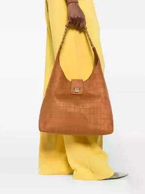 Elisabetta Franchi Croc-effect Chain Handle Bag