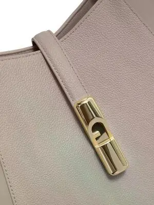 Furla Grained Leather Tote Bag With Logo Detail