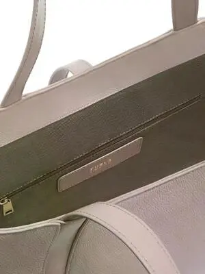Furla Grained Leather Tote Bag With Logo Detail