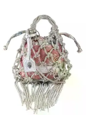 Kurt Geiger Mini Macrame Handbag - Silver