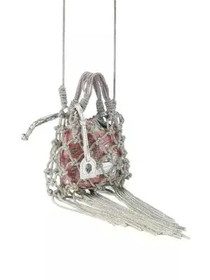 Kurt Geiger Mini Macrame Handbag - Silver