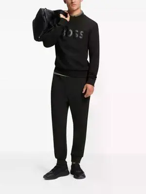 BOSS Logo-print Crewneck Sweatshirt - Black