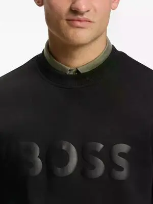 BOSS Logo-print Crewneck Sweatshirt - Black