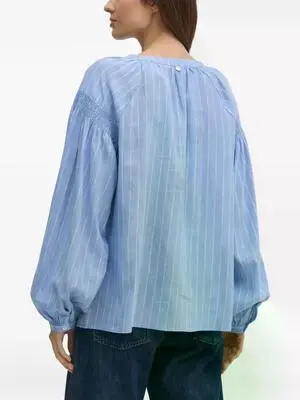 MOS MOSH Striped V-neck Blouse