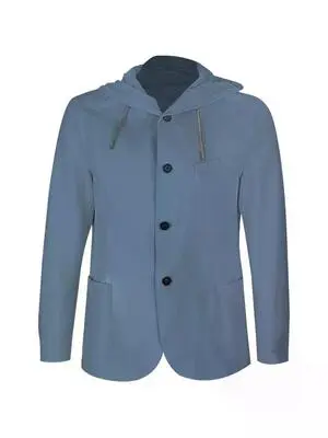 Eleventy Hooded Buttoned Blazer