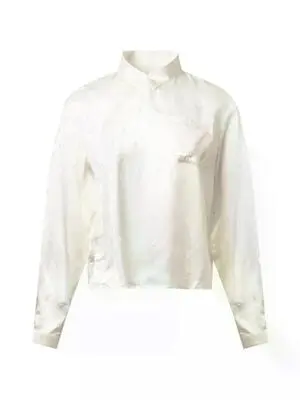 SELF-PORTRAIT Satin High Neck Blouse