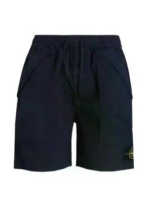 Stone Island Drawstring Logo-patch Shorts - Blue