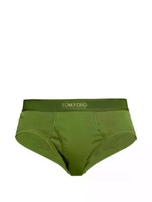 TOM FORD Logo-waistband Briefs - Green