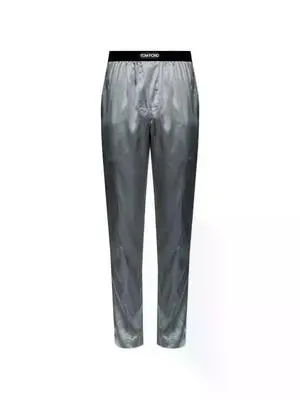 TOM FORD TOM FORD Logo Waistband Pajama Bottoms Grey