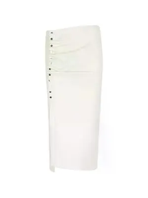 Rabanne Buttoned Midi Skirt With Ruffle Detail