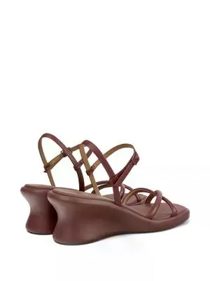Camper Louise Crossover-strap Wedge Sandals - Brown