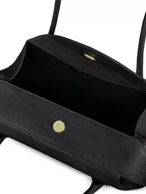 Yuzefi Leather Oyster Shoulder Bag - Black