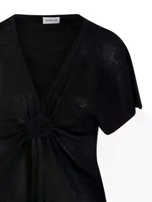 P.a.r.o.s.h Knotted V-neck Top - Black