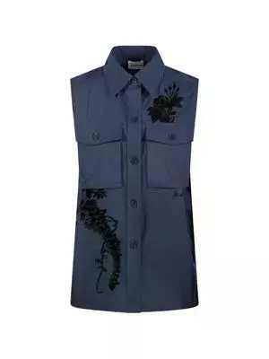 P.a.r.o.s.h Floral Embroidered Shirt - Blue