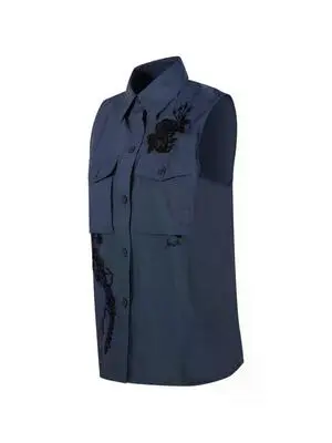 P.a.r.o.s.h Floral Embroidered Shirt - Blue