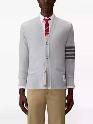 Thom Browne 4-bar Textured-pique Cardigan - Grey