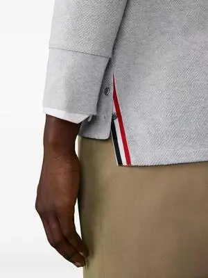 Thom Browne 4-bar Textured-pique Cardigan - Grey