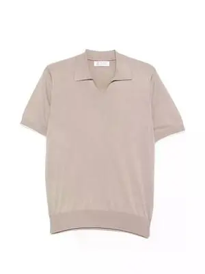 Brunello Cucinelli V-neck Short-sleeve Polo Shirt