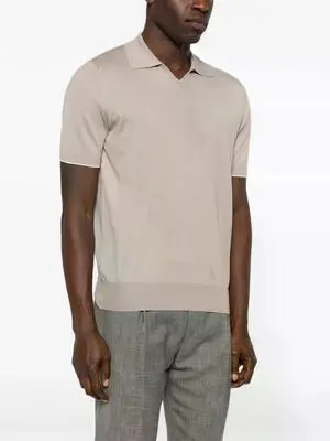 Brunello Cucinelli V-neck Short-sleeve Polo Shirt