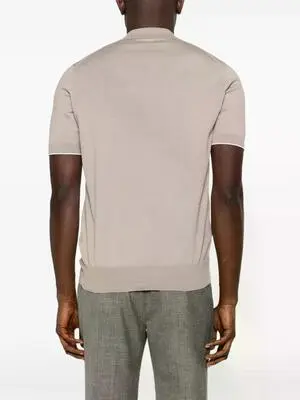 Brunello Cucinelli V-neck Short-sleeve Polo Shirt