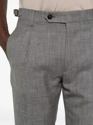 BERWICH Pleated Trousers With Cuffed Hem