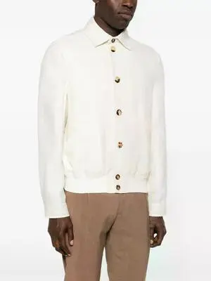 Brunello Cucinelli Polo-collar Bomber Jacket - Neutrals
