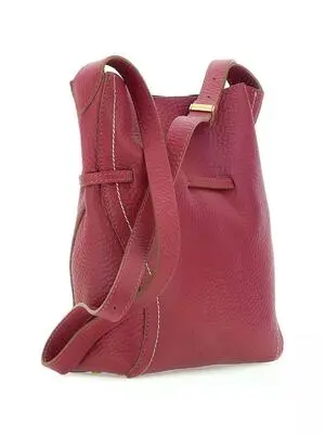 GIANNI CHIARINI Sienna Drawstring Leather Shoulder Bag - Pink