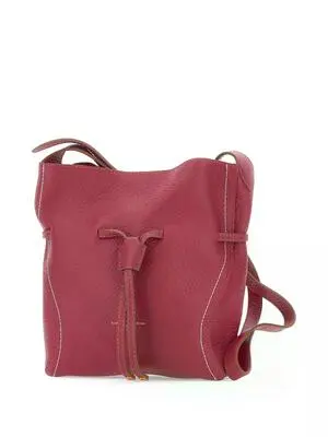 GIANNI CHIARINI Sienna Drawstring Leather Shoulder Bag - Pink