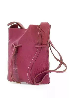 GIANNI CHIARINI Sienna Drawstring Leather Shoulder Bag - Pink