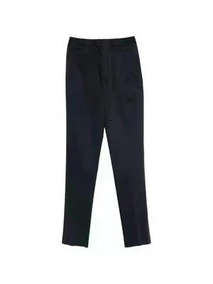 LARDINI Pleated Drawstring Trousers - Black