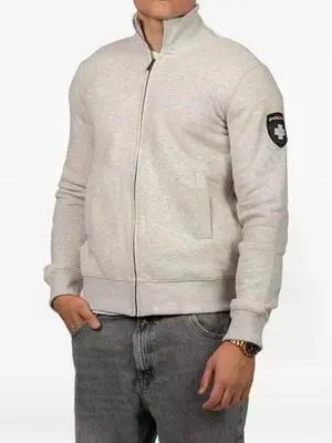 PODHIO Appliqué Zip-up Sweatshirt - Neutrals