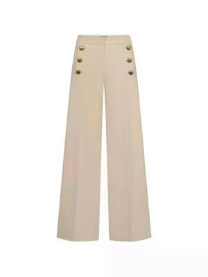Seductive Button Detail Palazzo Trousers