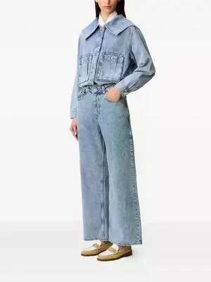 Claudie Pierlot Embroidered Wide-leg Jeans