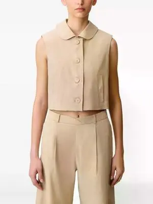 Claudie Pierlot Sleeveless Peter Pan Collar Gilet