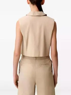 Claudie Pierlot Sleeveless Peter Pan Collar Gilet