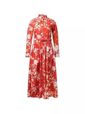 SELF-PORTRAIT Floral-pattern Cotton Midi Dress