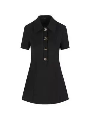 Gucci Wool Double G-detail Mini Dress