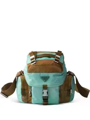 Prada Padded Buckle Flap Shoulder Bag - Brown