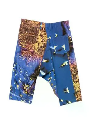 Issey Miyake Sarrouel Print Wrap Shorts