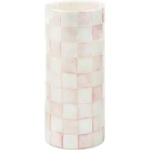 MACKENZIE-CHILDS Check® Capiz Small Vase - Rosy