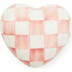 MACKENZIE-CHILDS Check Heart Knob - Rosy