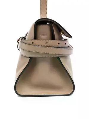 Moschino Soft Nappa Leather Belted Tote Bag - Neutrals