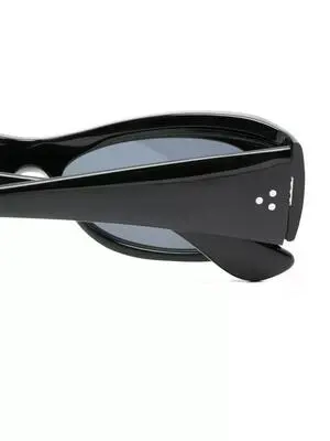 PORT TANGER Lydia Oval Frame Sunglasses - Black